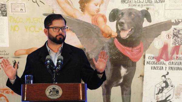 Boric asegura que "jamás festiné" con la imagen del Perro Matapacos ...