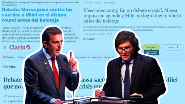 Medios argentinos son categóricos: Massa ganó el debate y Milei es ...