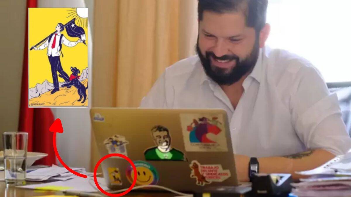 Aparece vieja foto de Boric con un sticker del Perro Matapacos pegado ...